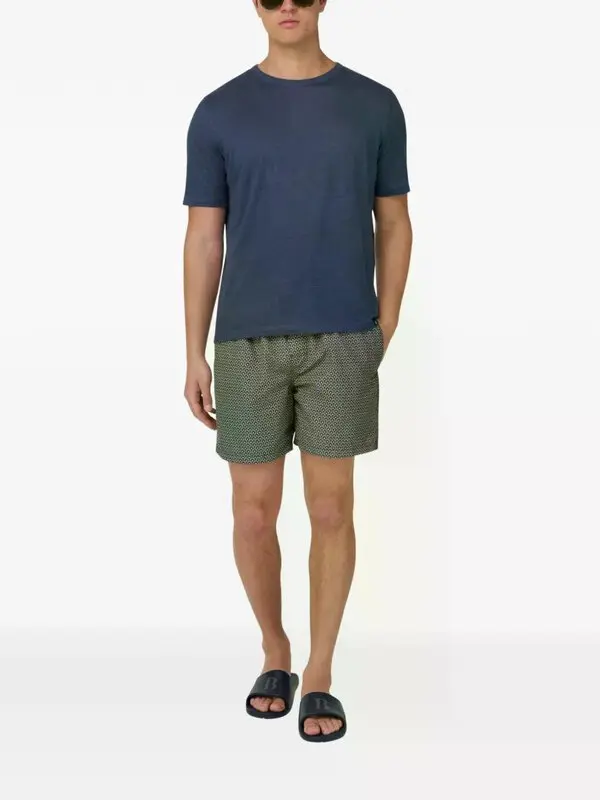 Boggi Milano Geometric-print Swim Shorts