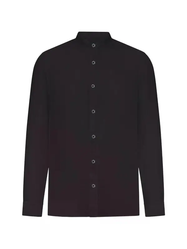 120% Lino Band-collar Linen Shirt
