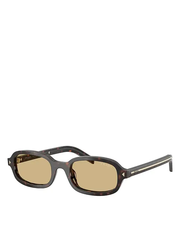 Prada Pr Oval Sunglasses, 50mm - Light Brown