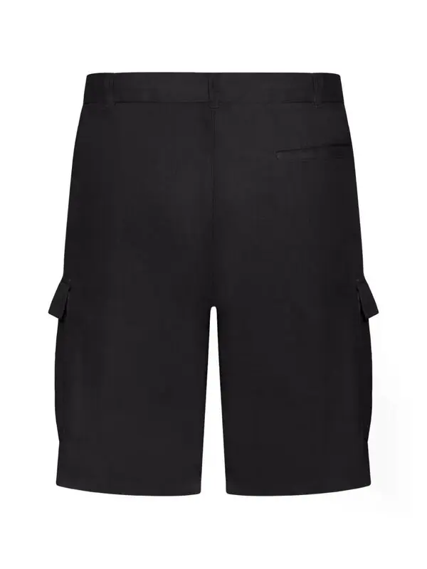 120% Lino Linen Cargo Shorts - Black