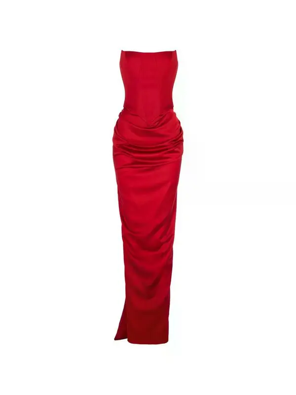 V:PM ATELIER Flavia Corset-style Draped Maxi Dress