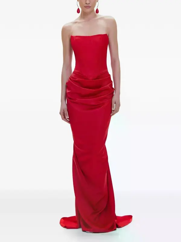 V:PM ATELIER Flavia Corset-style Draped Maxi Dress