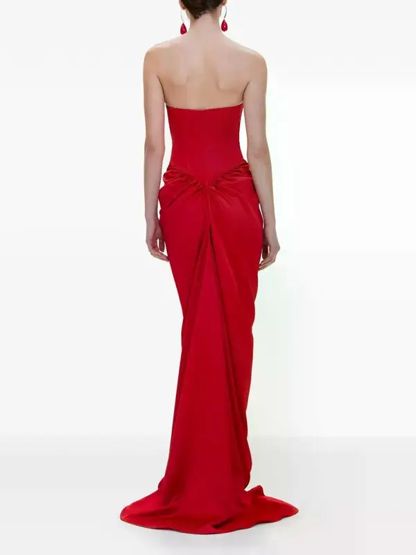 V:PM ATELIER Flavia Corset-style Draped Maxi Dress