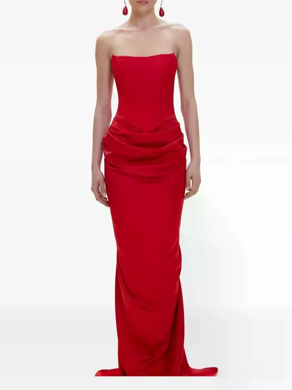V:PM ATELIER Flavia Corset-style Draped Maxi Dress