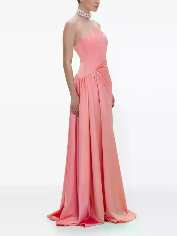 V:PM ATELIER Kira Strapless Maxi Dress With Draped Detailing