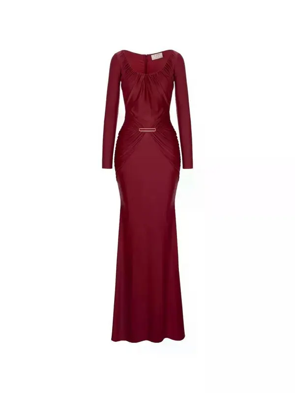 V:PM ATELIER Delia Gathered Maxi Dress - Red