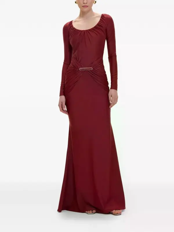V:PM ATELIER Delia Gathered Maxi Dress - Red