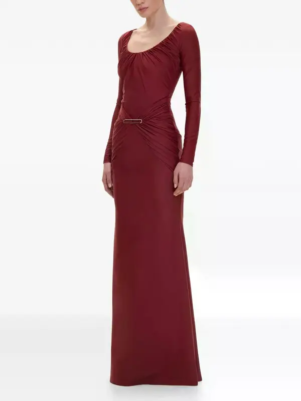 V:PM ATELIER Delia Gathered Maxi Dress - Red