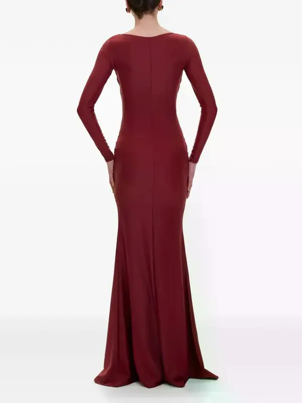 V:PM ATELIER Delia Gathered Maxi Dress - Red