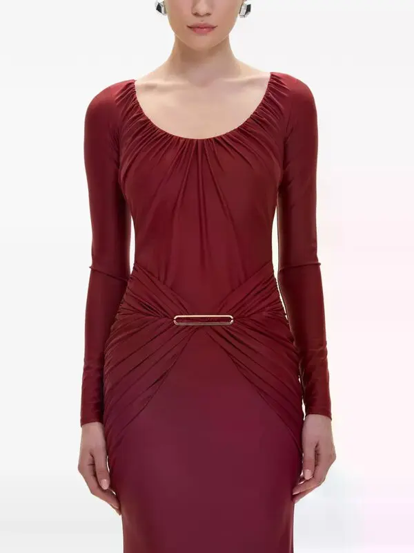 V:PM ATELIER Delia Gathered Maxi Dress - Red