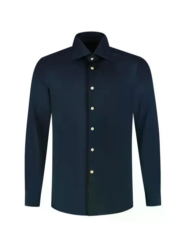 Kiton Spread-collar Button-up Shirt - Blue