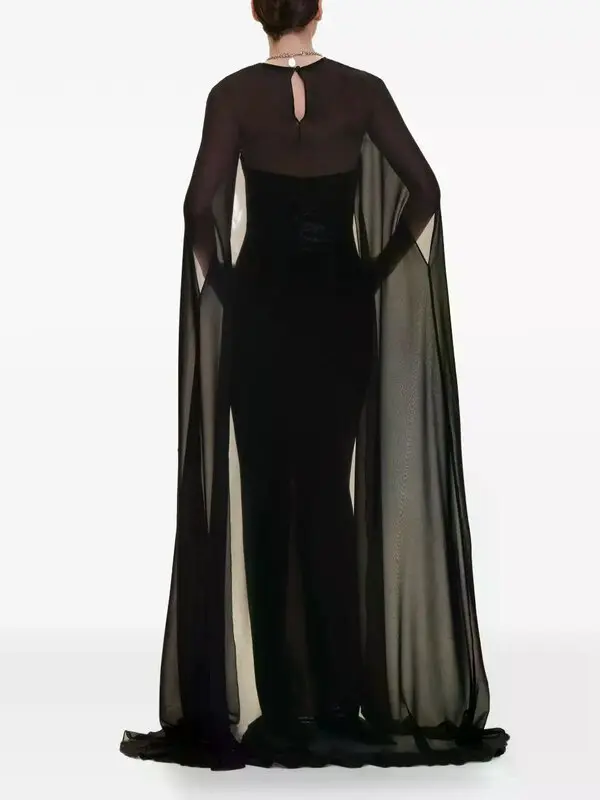 V:PM ATELIER Sindel Cape-overlay Maxi Dress