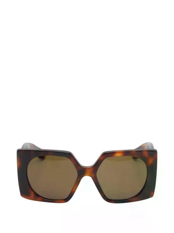 Valentino Garavani Vlogo Signature Rectangle-frame Sunglasses - Brown