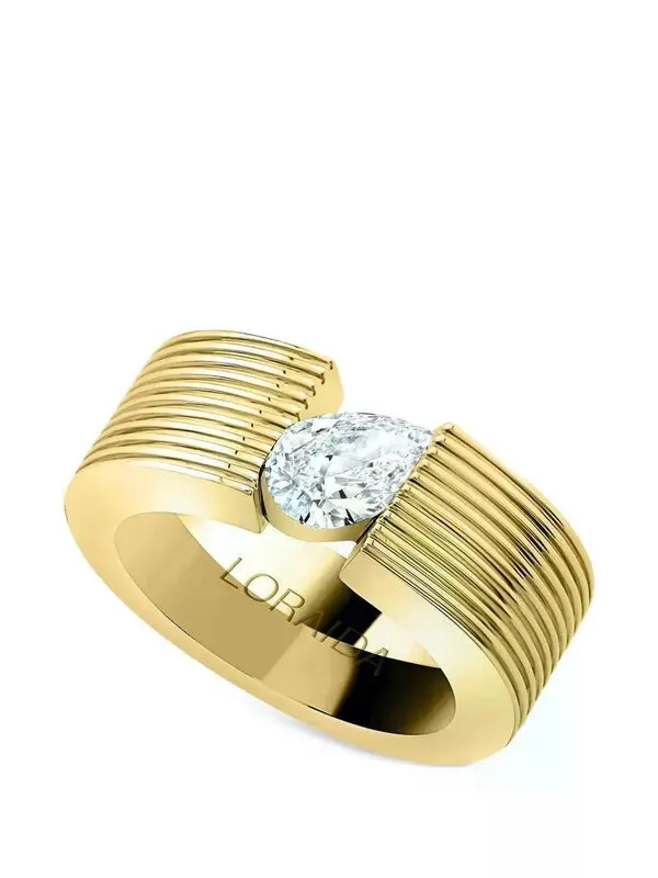 Loraida Orbit Pear Diamond Ring - Gold