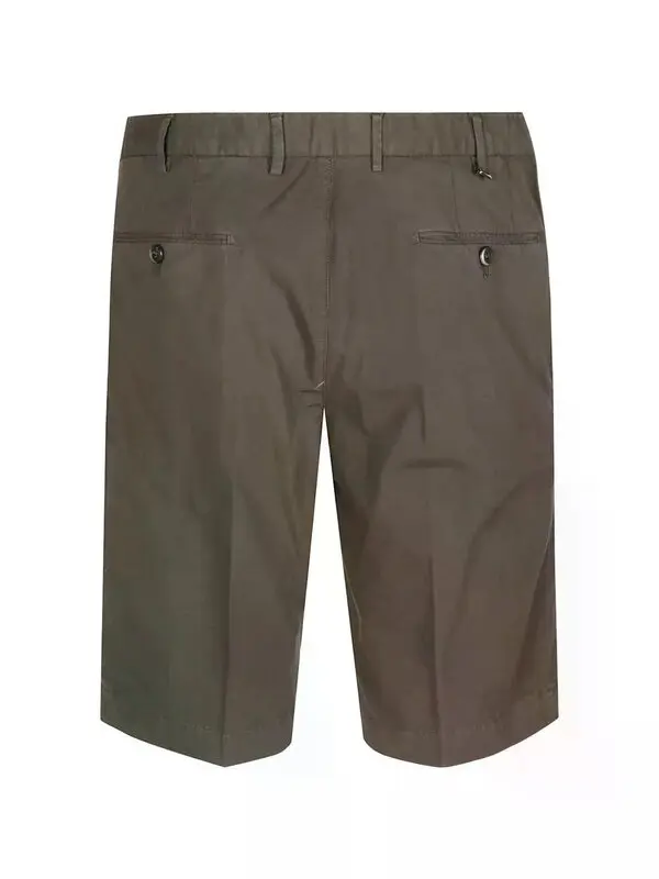PT TORINO Button-fastening Pleated Cotton Shorts - Brown