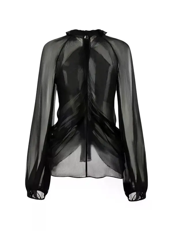 OUDE WAAG Ruffled Ruched-detail Blouse