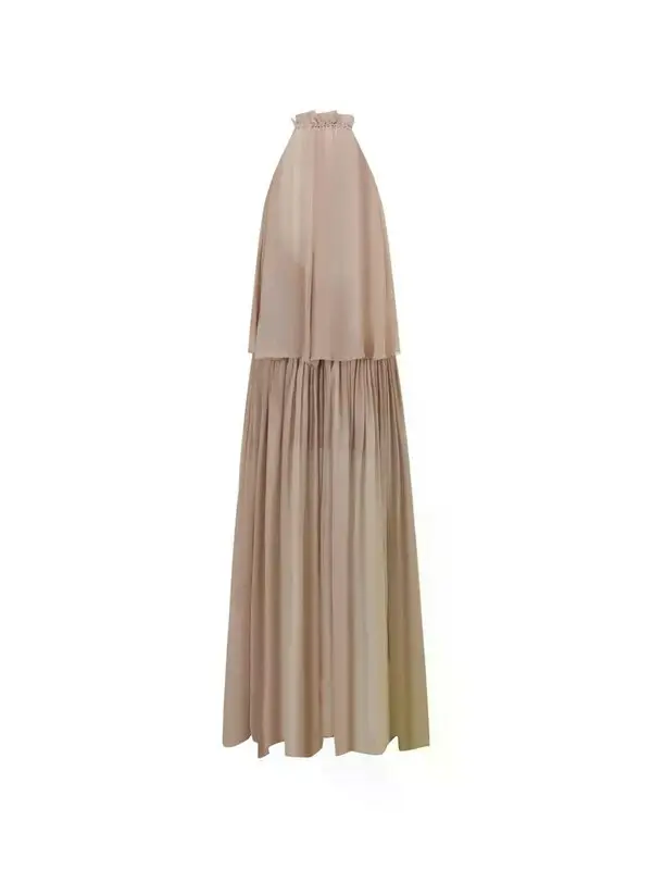 OUDE WAAG Ruffled Halterneck Dress - Neutrals