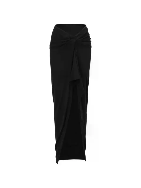 OUDE WAAG Knot-detail Draped Skirt - Black