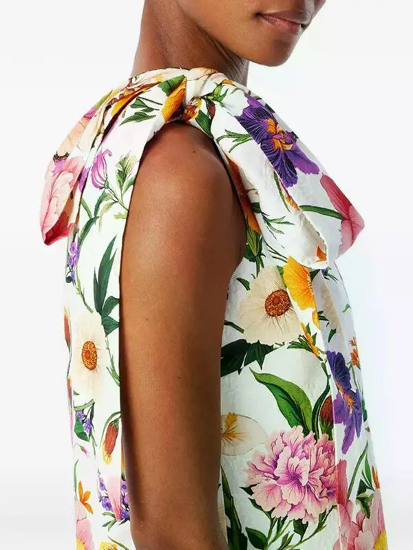 Borgo De Nor Lani Floral-print One-shoulder Maxi Dress - White