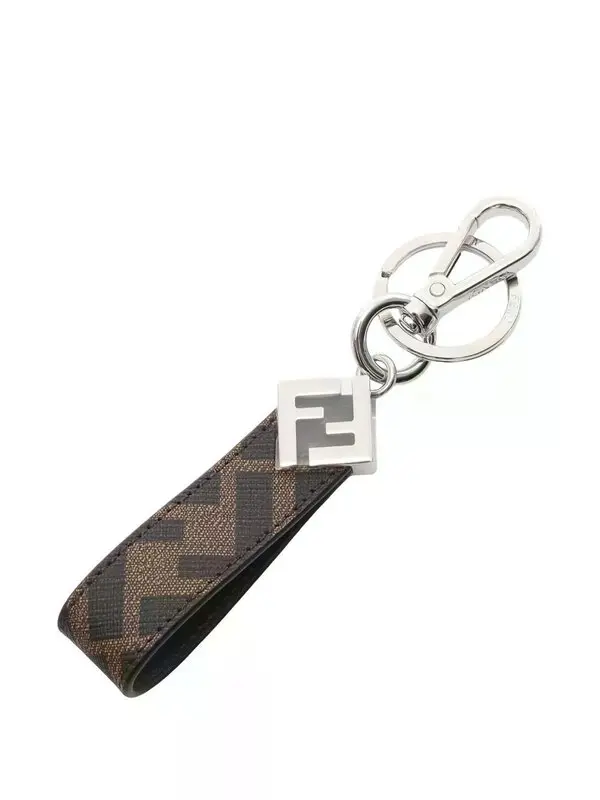 Fendi Ff Zucca Key Ring - Brown