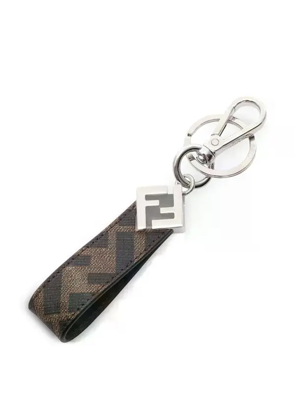 Fendi Ff Zucca Key Ring - Brown