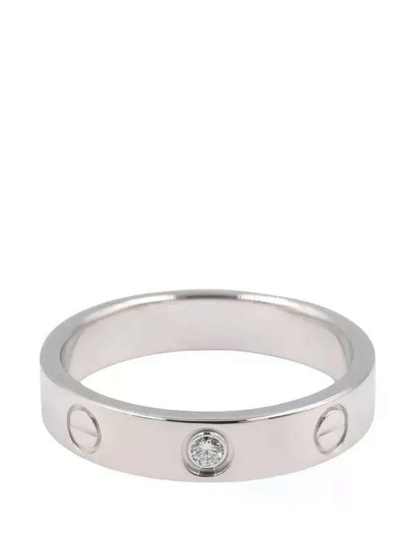 CARTIER 2010s Mini Love Diamond Ring - Silver