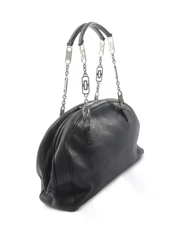 BVLGARI Parentesi Leather Shoulder Bag - Black
