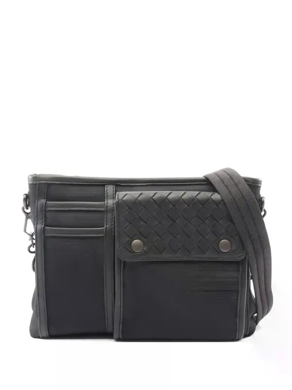 Bottega Veneta 2010s Intrecciato Shoulder Bag - Black