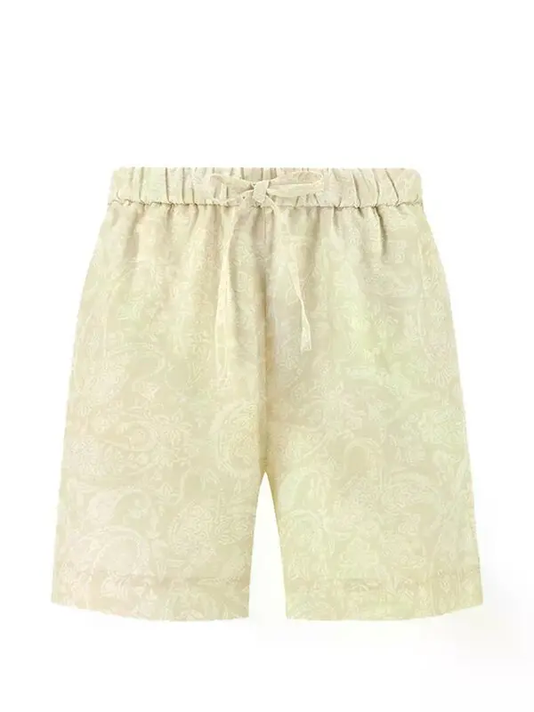 Paul & Shark Paisley-print Linen Shorts - Neutrals