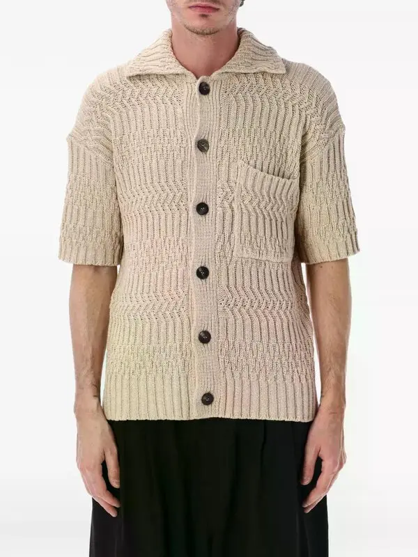 ROBERTO COLLINA Short-sleeve Buttoned Cardigan
