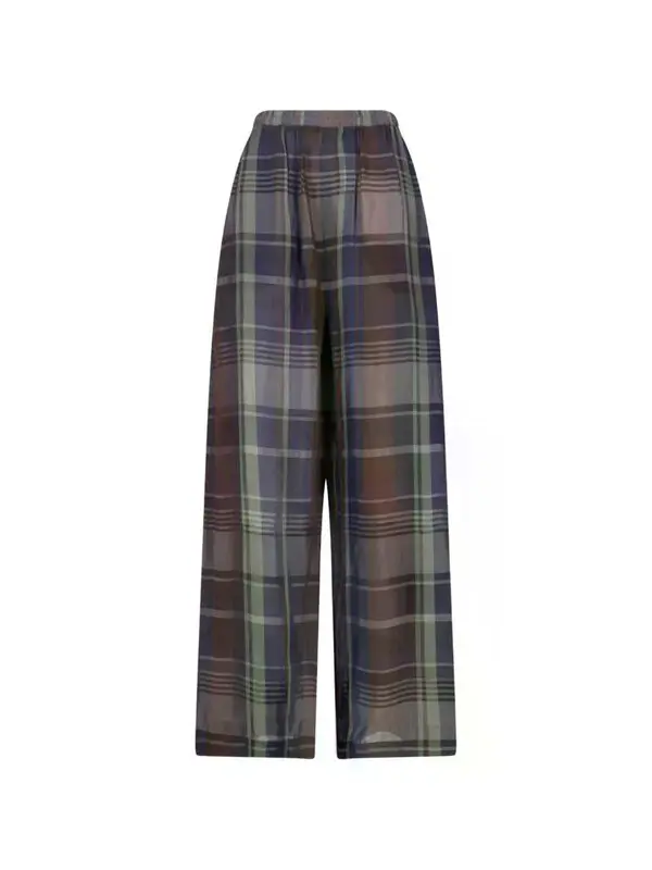 THE FRANKIE SHOP Baxter Sheer Tartan Track Pants - Blue