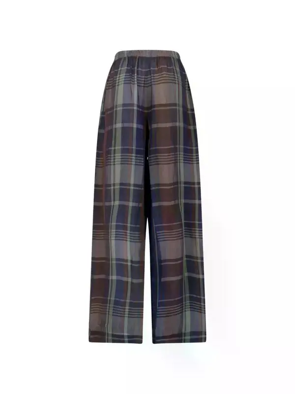 THE FRANKIE SHOP Baxter Sheer Tartan Track Pants - Blue