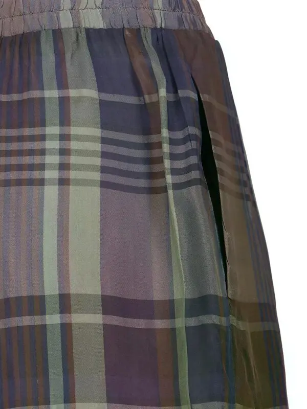 THE FRANKIE SHOP Baxter Sheer Tartan Track Pants - Blue