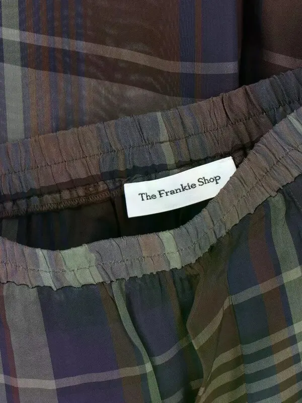 THE FRANKIE SHOP Baxter Sheer Tartan Track Pants - Blue