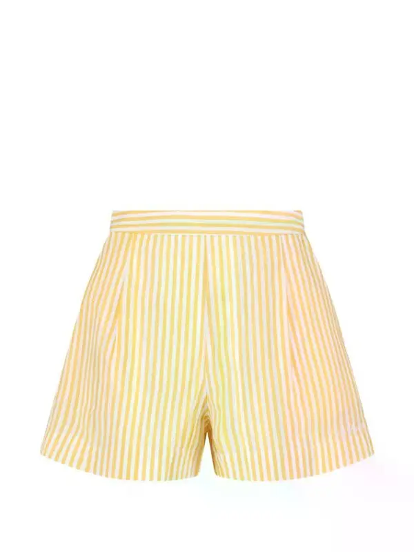 MC2 SAINT BARTH Striped Pleated Shorts - Yellow