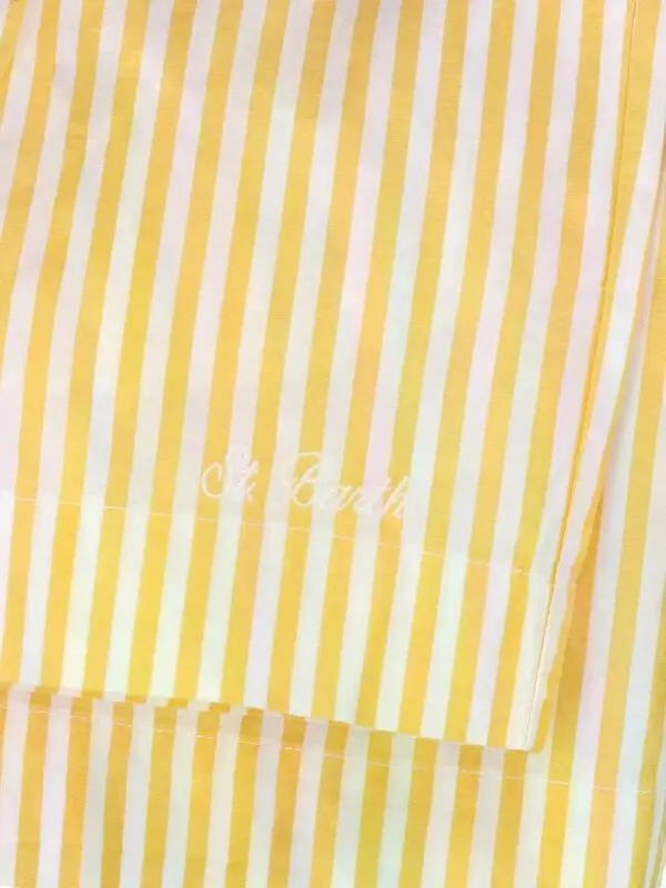 MC2 SAINT BARTH Striped Pleated Shorts - Yellow