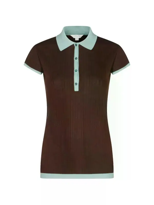 Malo Makò Ribbed-knit Polo Shirt - Brown
