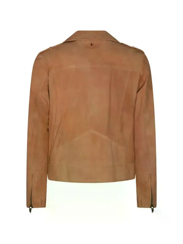 SALVATORE SANTORO Suede Biker Jacket - Neutrals