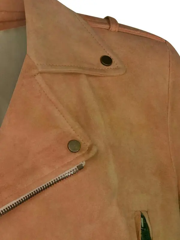 SALVATORE SANTORO Suede Biker Jacket - Neutrals