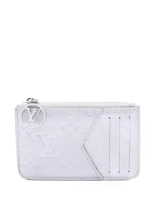 LOUIS VUITTON 2021 Romy Monogram Wmpreinte Card Case - Silver