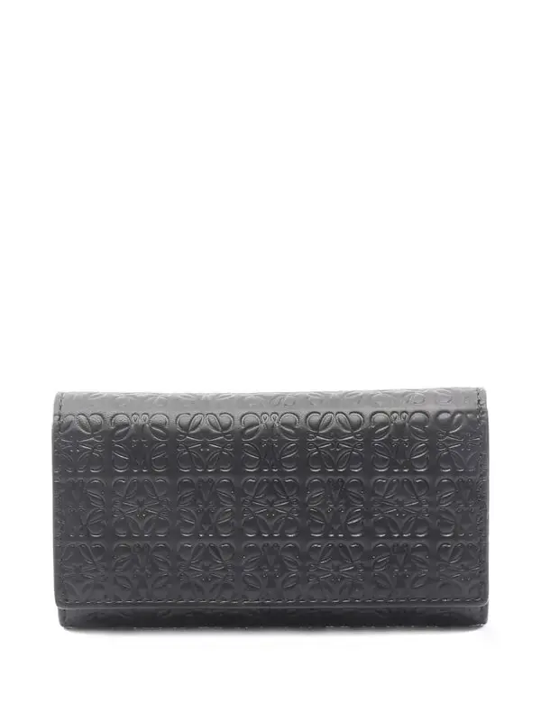 Loewe 2010s Repeat Anagram Key Case - Black