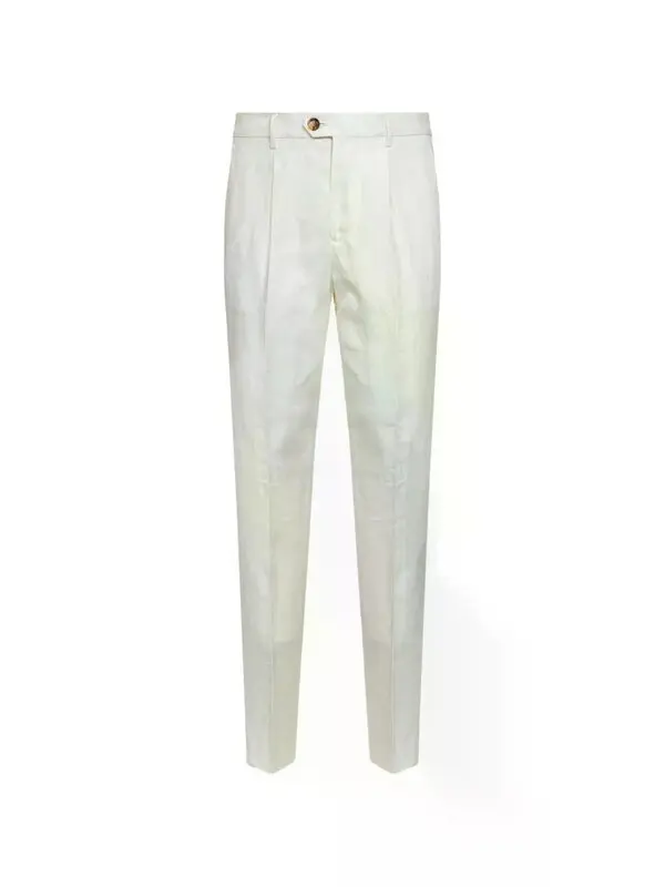 Brunello Cucinelli Pleated Tapered-leg Trousers - White