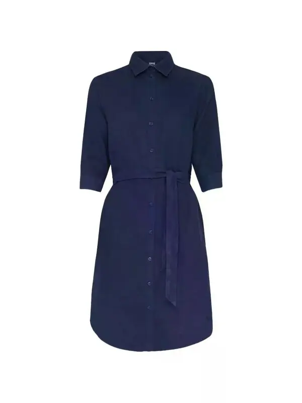 Vilebrequin Ludovie Belted Linen Shirt Midi Dress - Blue