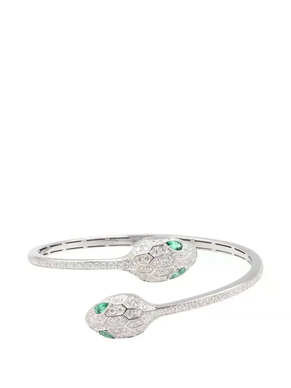 BVLGARI Serpenti Seduttori Emerald Bracelet - Silver