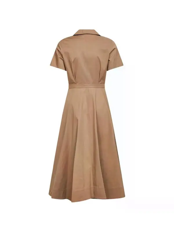 BLANCA VITA Button-front Dress With Bowling Collar - Neutrals