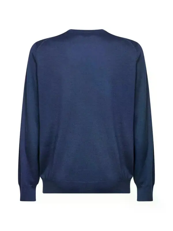 Brunello Cucinelli Ribbed-trim Crew-neck Sweater - Blue