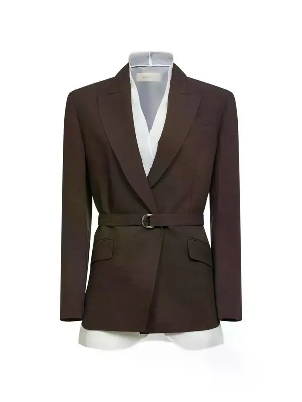 BLANCA VITA Belted Peak-lapel Blazer