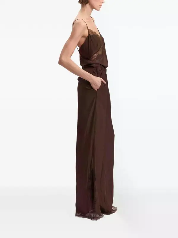 16Arlington Ricci Lace-trim Palazzo Pants - Brown
