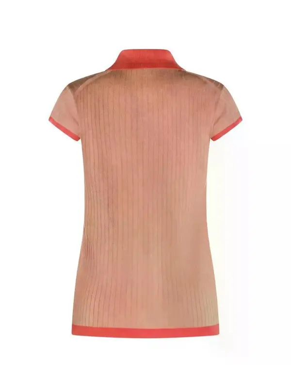 Malo Ribbed Knit Polo Top With Contrasting Trim