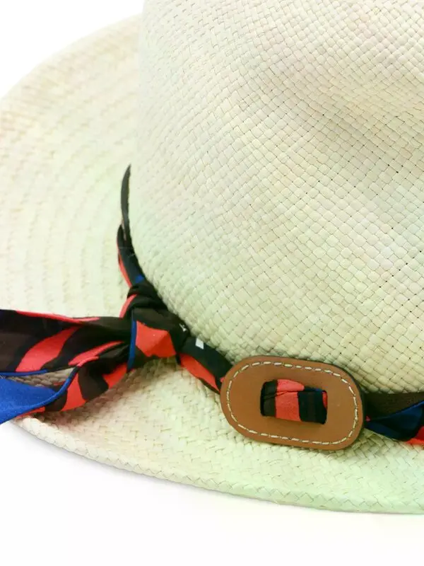 CUBA LAB Scarf-detail Raffia Sun Hat